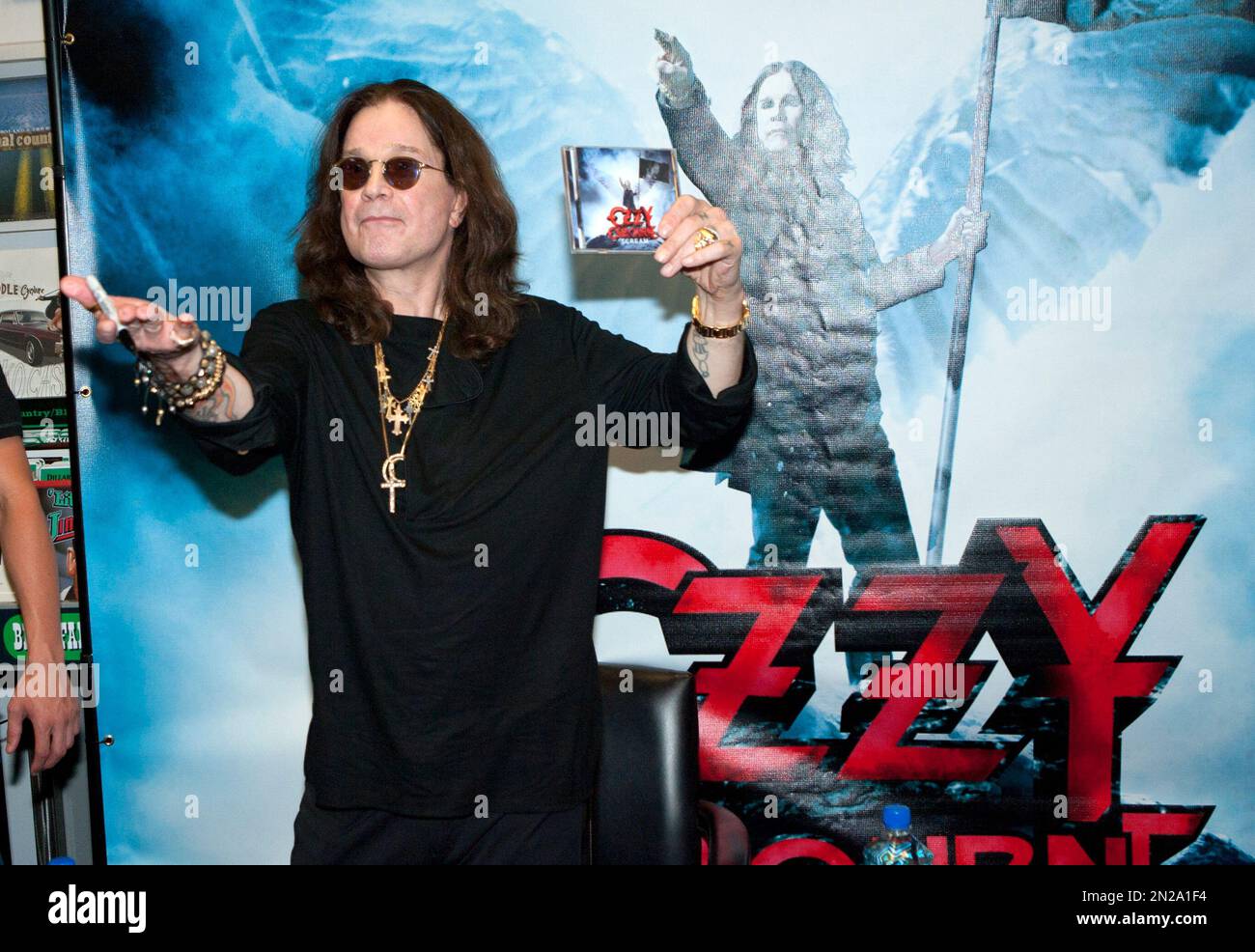 Ozzy Osbourne signs copies of his new CD "Scream" at Amoeba Records on ...
