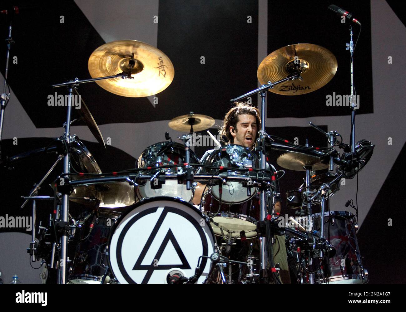 Drummer Rob Bourbon of Linkin Park performs at EPICENTER '09: 'So Cal's ...