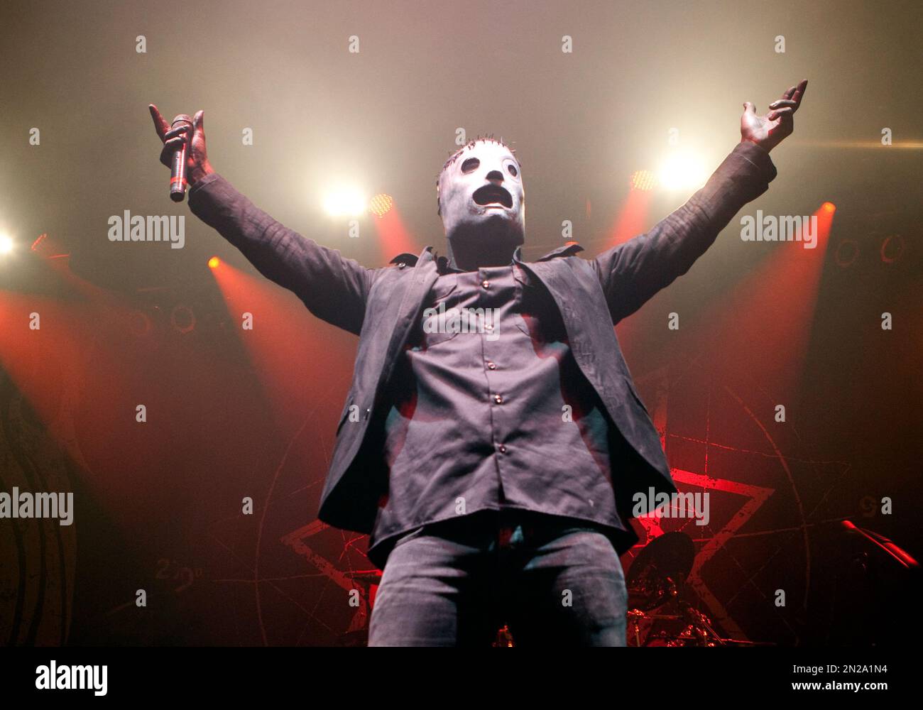 Vocalist Corey Taylor "#8" of Slipknot performs on stage at the ...