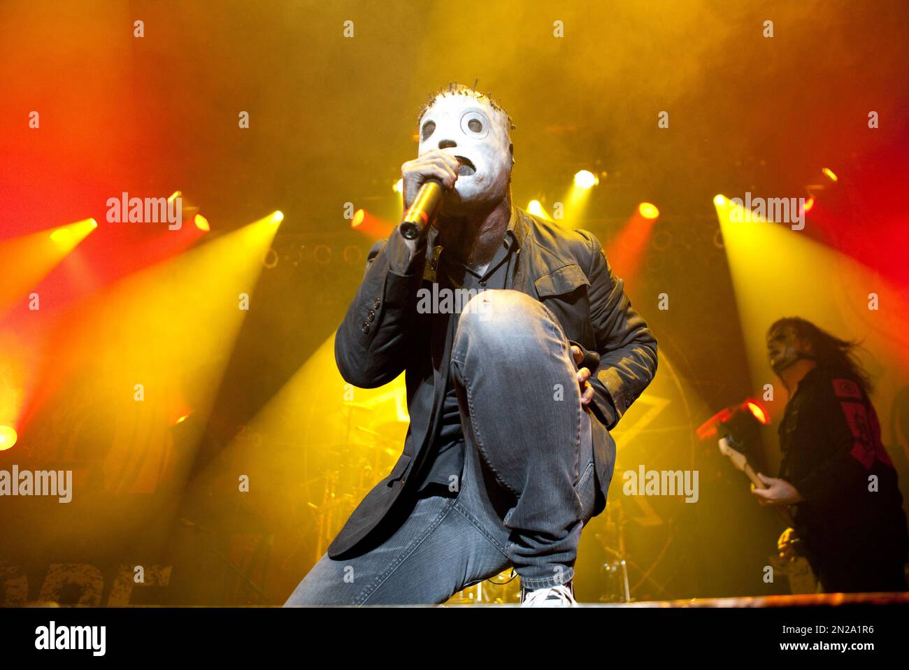 Vocalist Corey Taylor "#8" of Slipknot performs on stage at the ...
