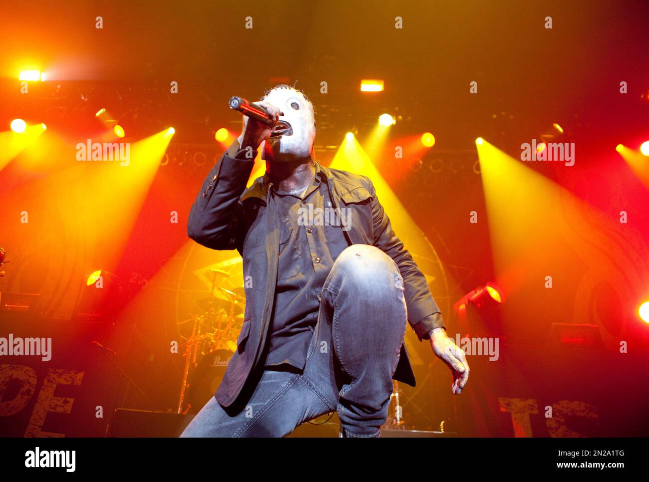 Vocalist Corey Taylor "#8" of Slipknot performs on stage at the ...