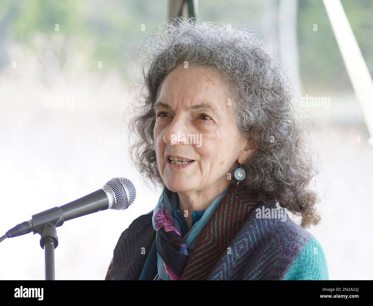 Neva Rockefeller Goodwin speaks at a ceremony, Friday, May 22, 2015, in ...