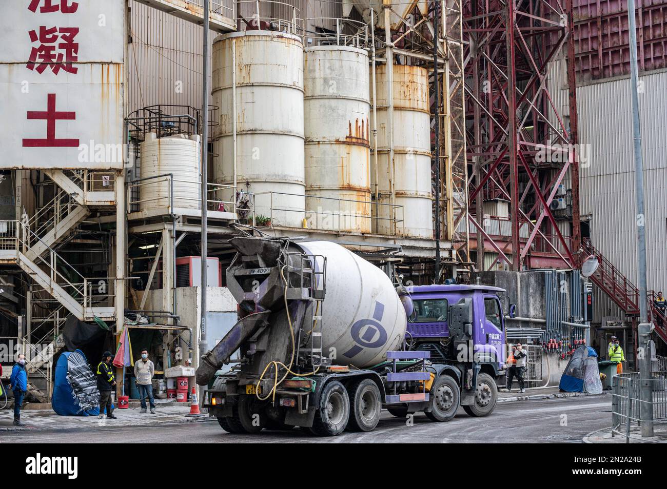 Hong Kong, China. 04th Feb, 2023. A cement truck arrives at the China ...