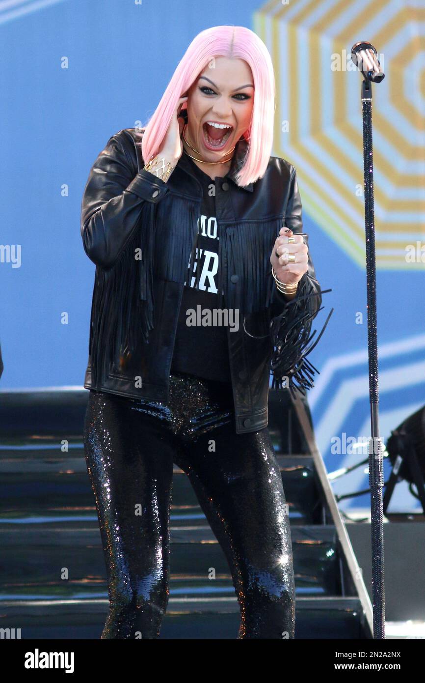 Singer Jessie J performs on ABC's "Good Morning America" at SummerStage ...