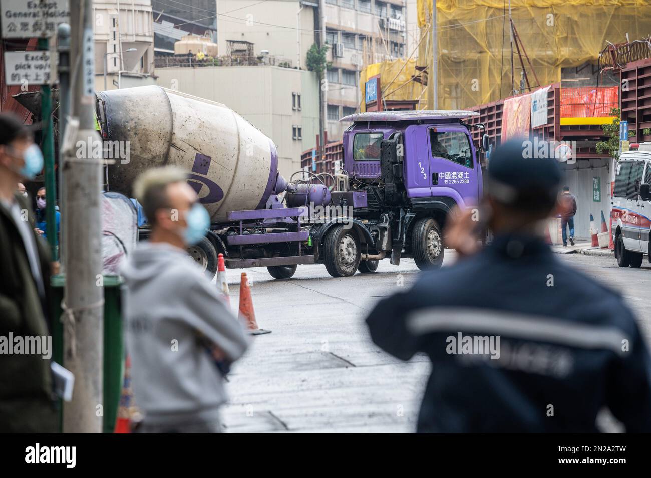 Hong Kong, China. 04th Feb, 2023. A cement truck arrives at the China ...