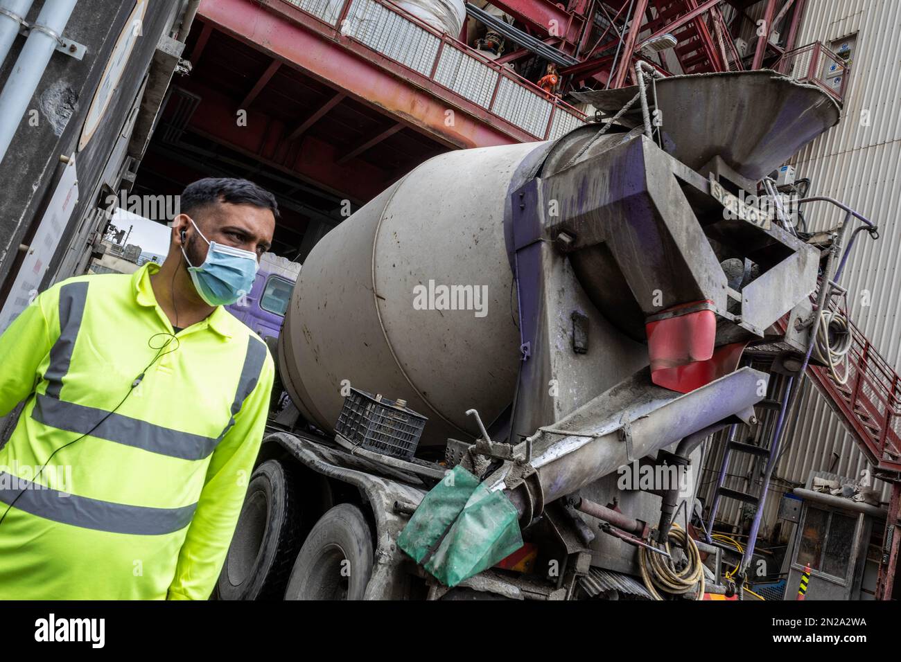 Hong Kong, China. 04th Feb, 2023. A cement truck arrives at the China ...
