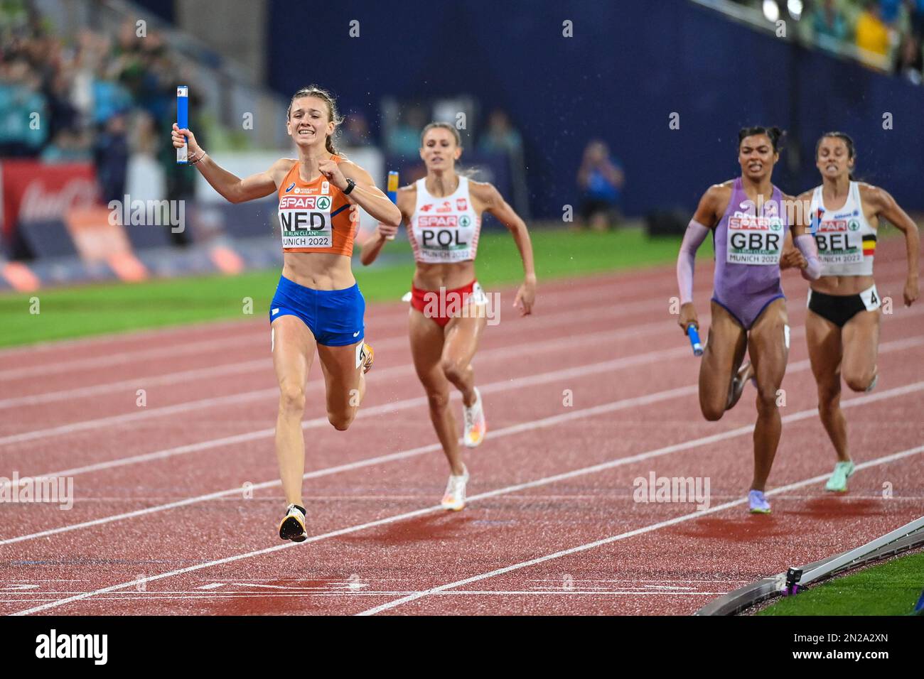 Femke Bol (Netherlands). 4x400 relay race women Gold Medal. European ...