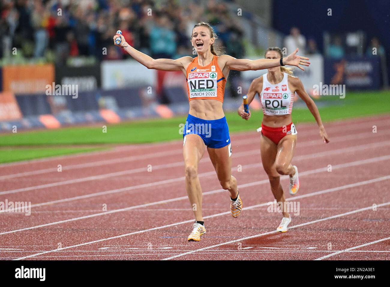 Femke Bol (Netherlands). 4x400 relay race women Gold Medal. European ...