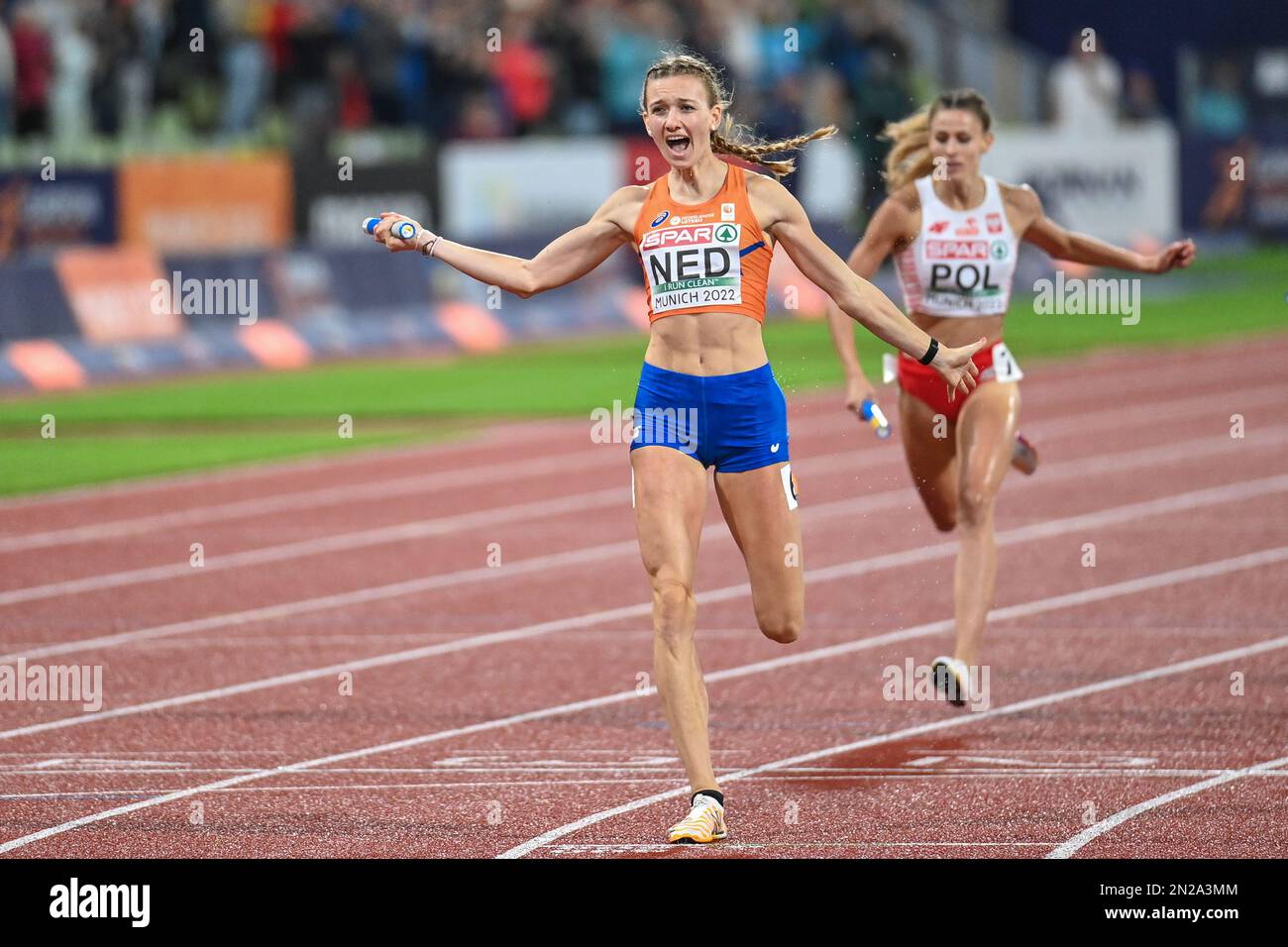 Femke Bol (Netherlands). 4x400 relay race women Gold Medal. European ...