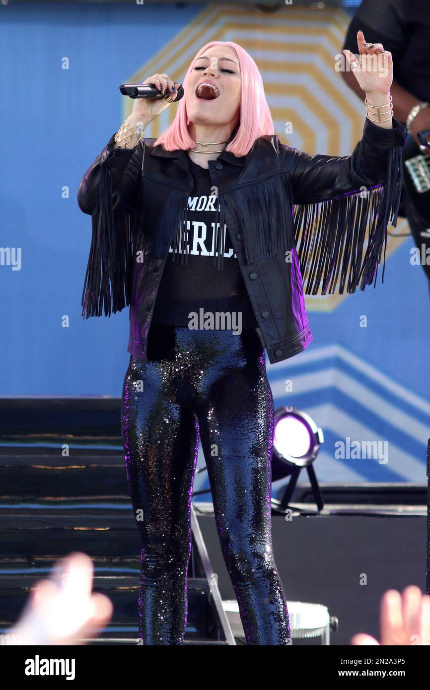 Singer Jessie J performs on ABC's "Good Morning America" at SummerStage ...