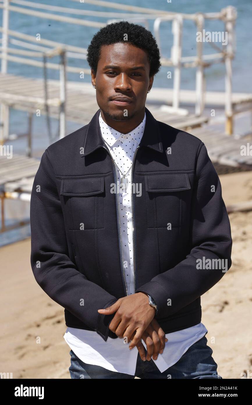 Shameik Moore poses for photographers during a photo call for the film ...
