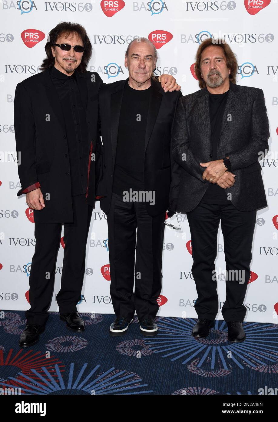 Black Sabath's Tony Iommi, Bill Ward and Geezer Butler attend the 60th ...