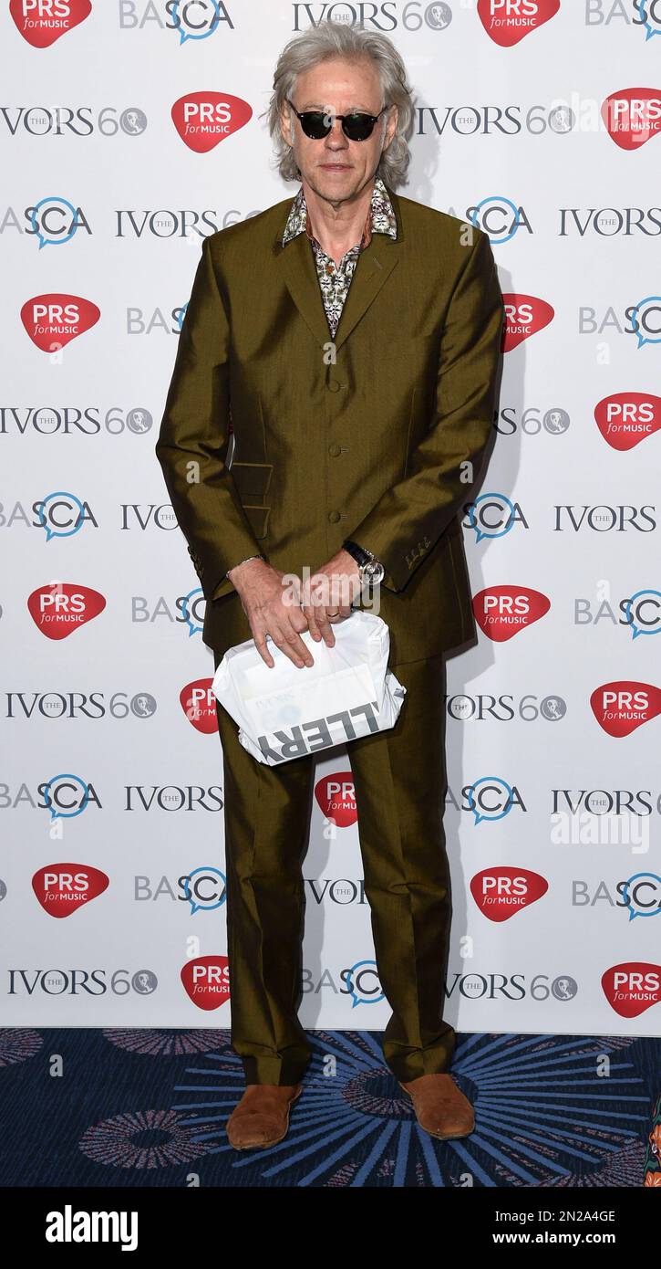 Bob Geldof attends the 60th Ivor Novello Awards at the Grosvenor House ...