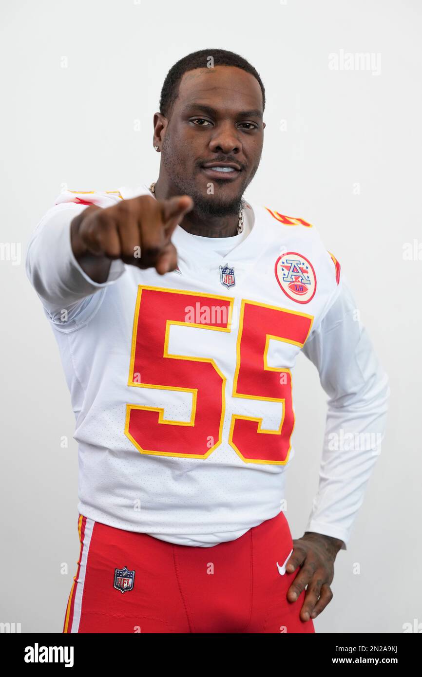 Kansas City Chiefs defensive end Frank Clark poses for a portrait at ...