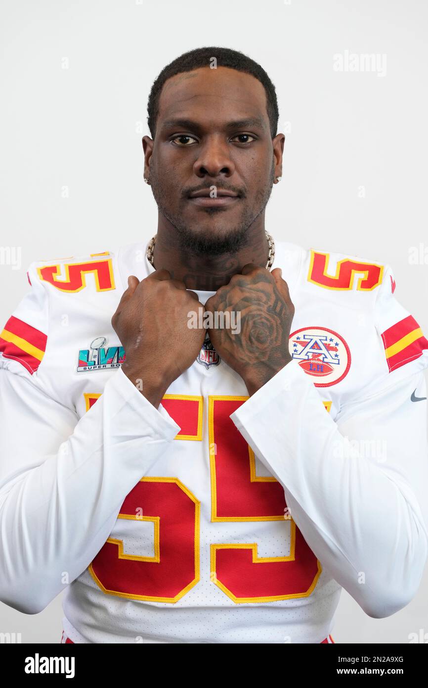 Kansas City Chiefs defensive end Frank Clark poses for a portrait at ...