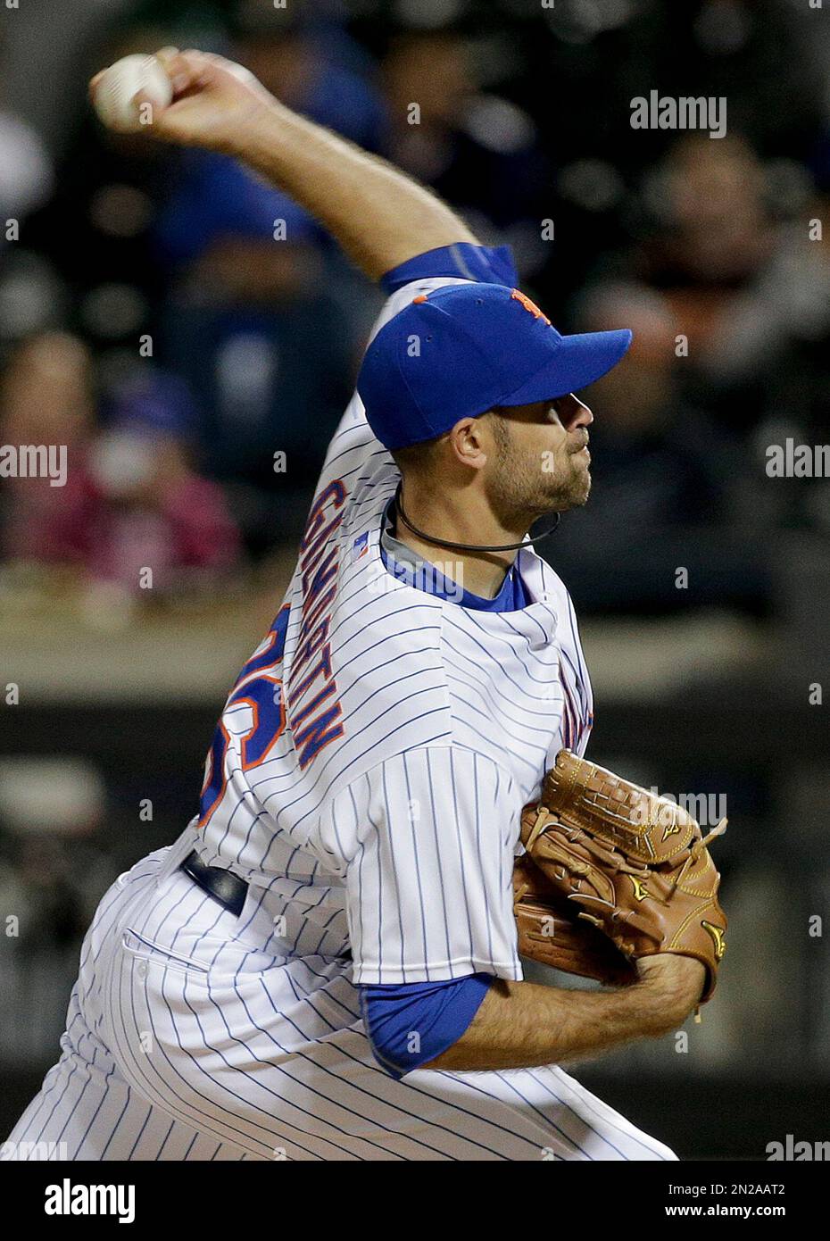 New York Mets pitcher Sean Gilmartin (36) delivers against the St ...