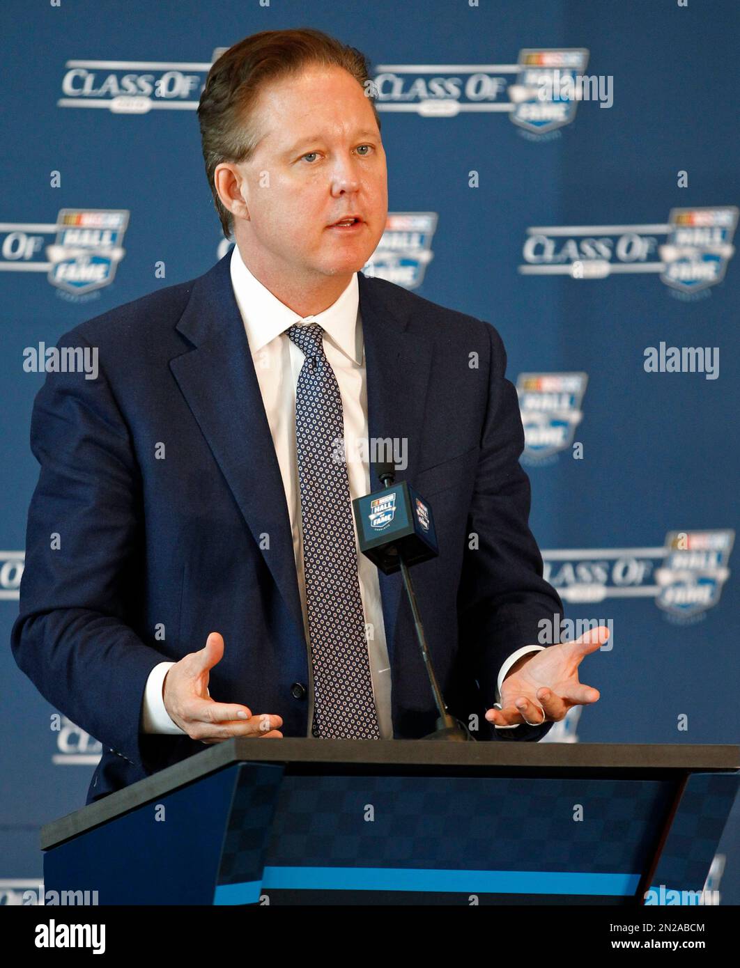 NASCAR CEO Brian France announces a member of the 2016 class of the ...