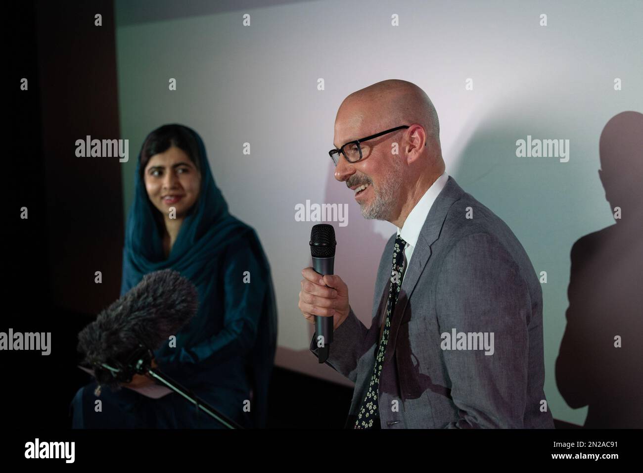London, UK. 06th Feb, 2023. (L-R) Malala Yousafzai a female education ...