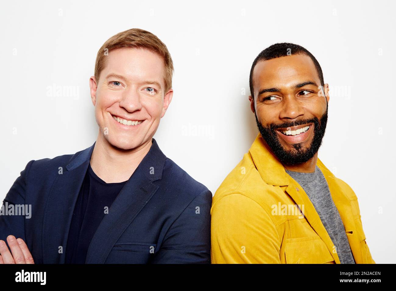 American actors Joseph Sikora (left) and Omari Hardwick (right) pose ...