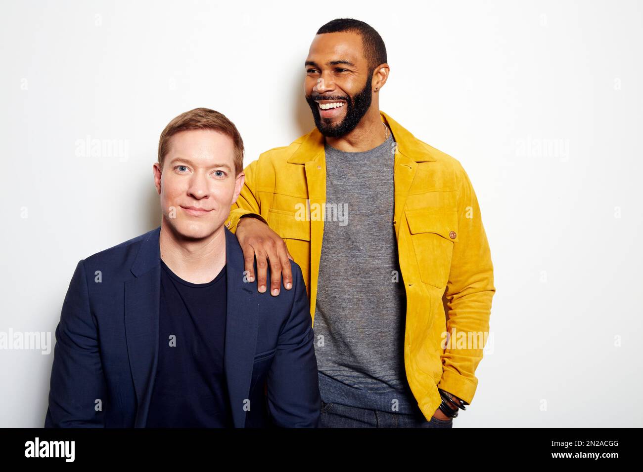 American actors Joseph Sikora (left) and Omari Hardwick (right) pose ...