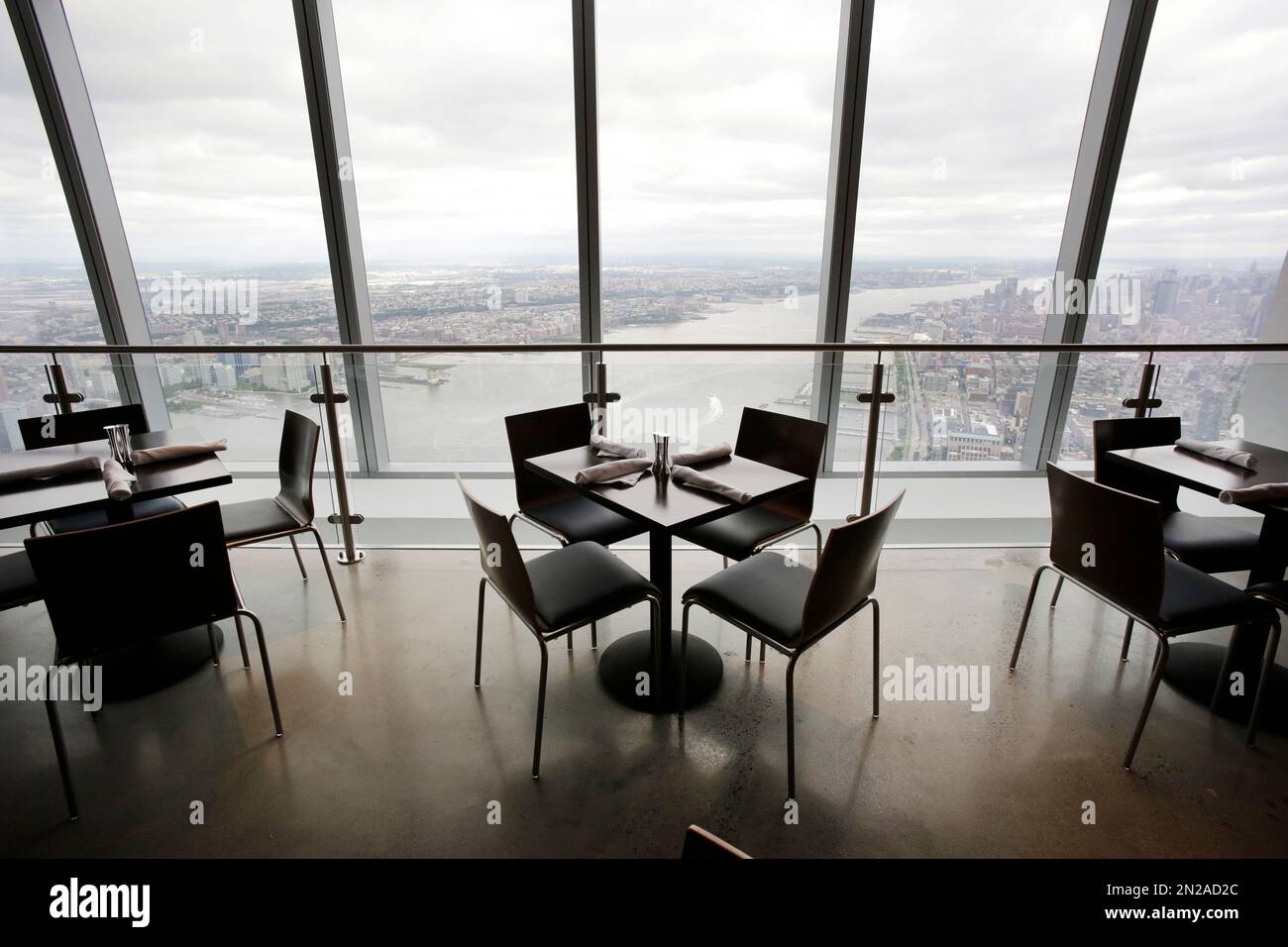 A view from a dining area in One World Observatory has a view of the ...