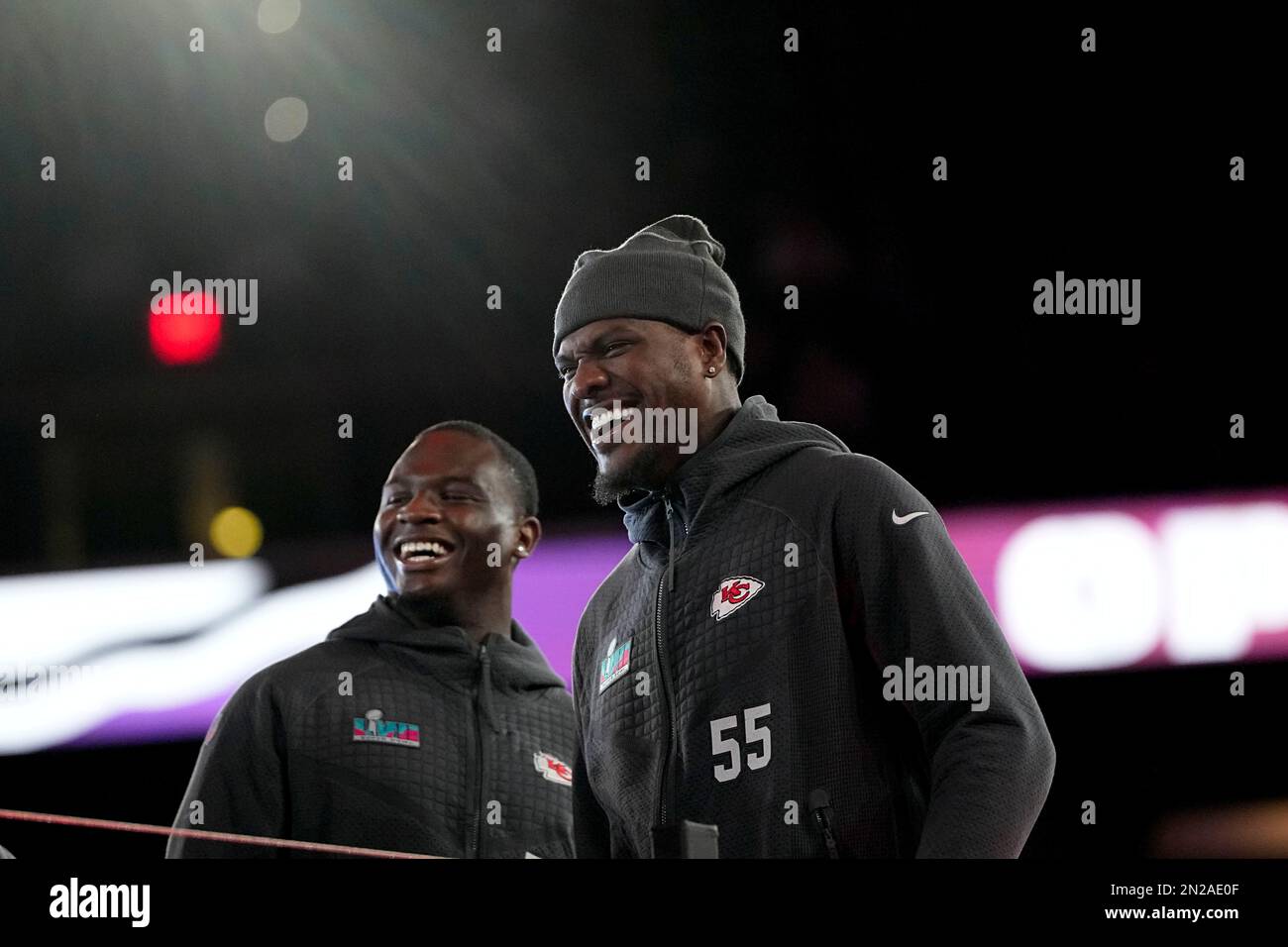 Kansas City Chiefs defensive end Frank Clark arrives for the NFL ...