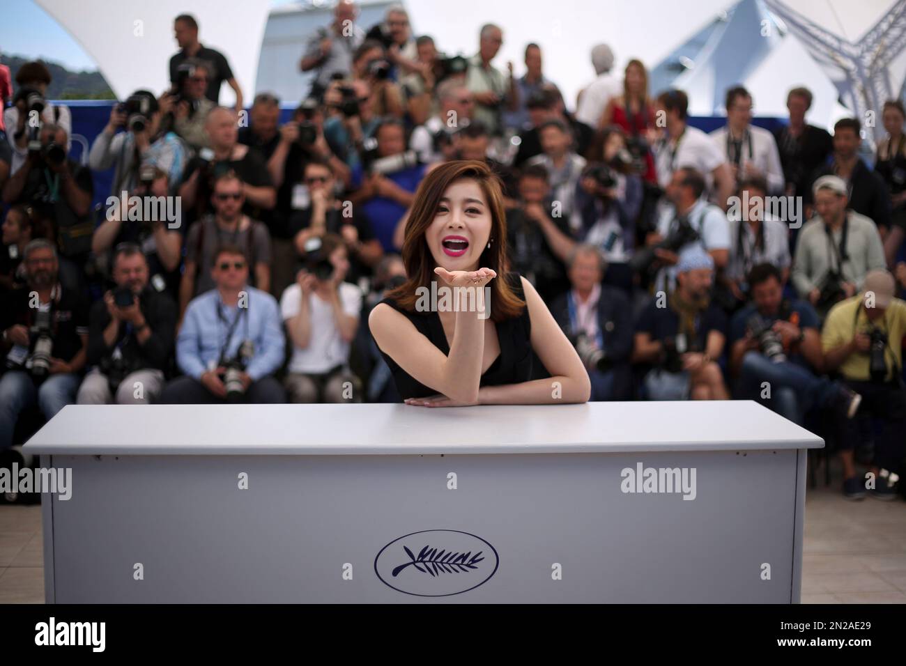 Seo Youn-hee poses for photographers during a photo call for the film ...
