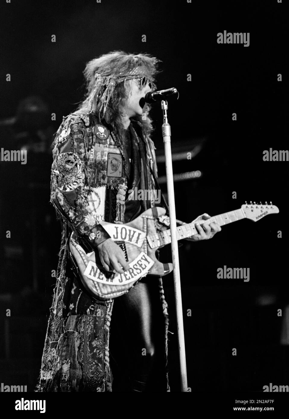 Jon Bon Jovi of Bon Jovi in Concert 1987 in San Francisco, California ...