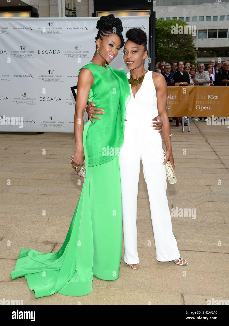 Yaya DaCosta, left, and sister Djassi DaCosta Johnson attend the ...
