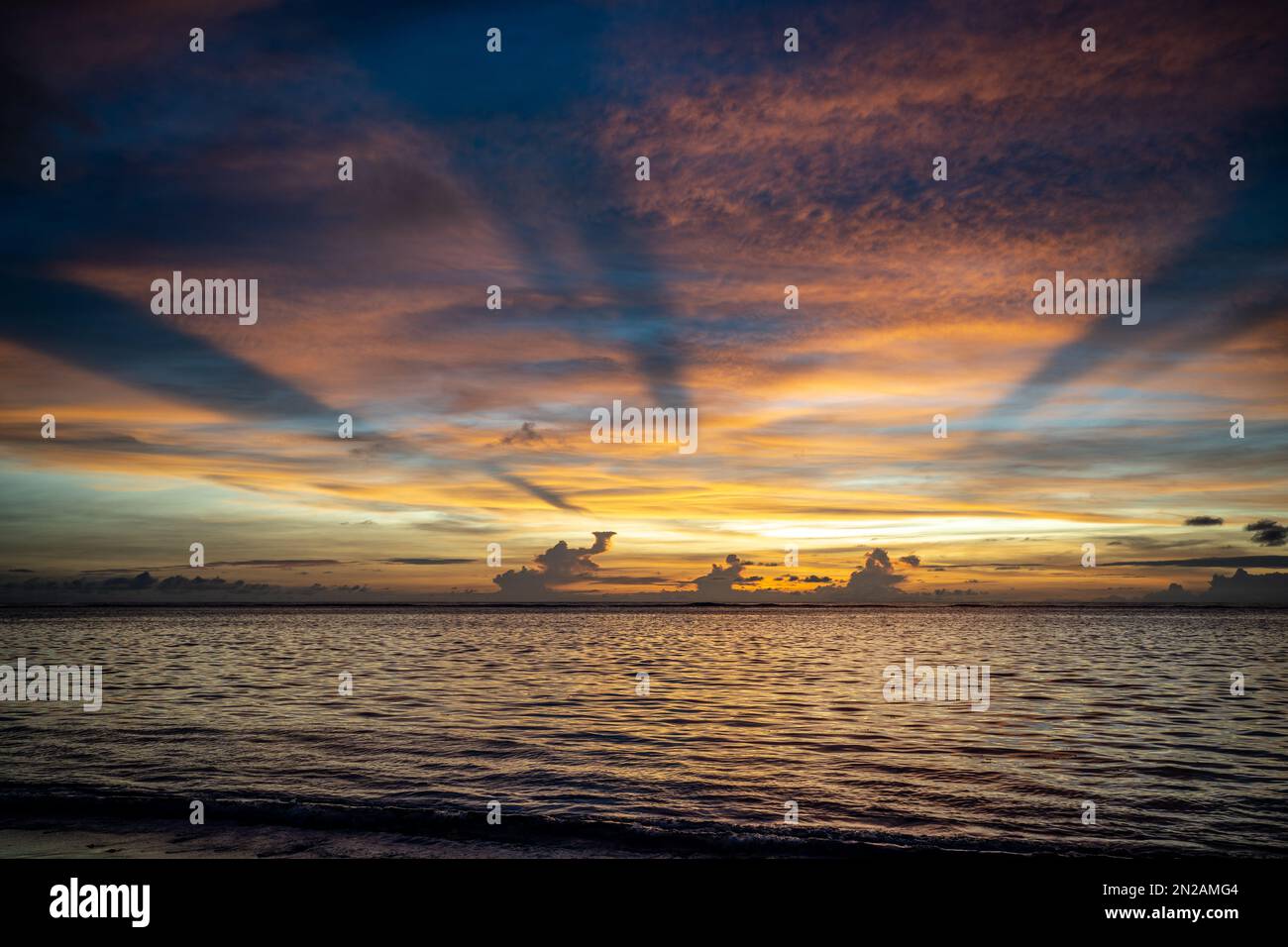An aerial view of the sea during the sunset Stock Photo - Alamy
