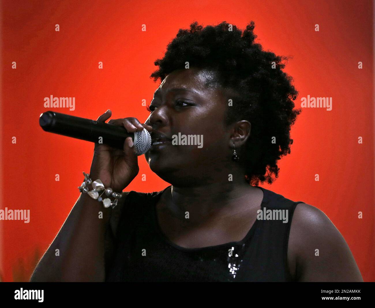 Singer Empress Addi performs after a ribbon cutting ceremony for the ...