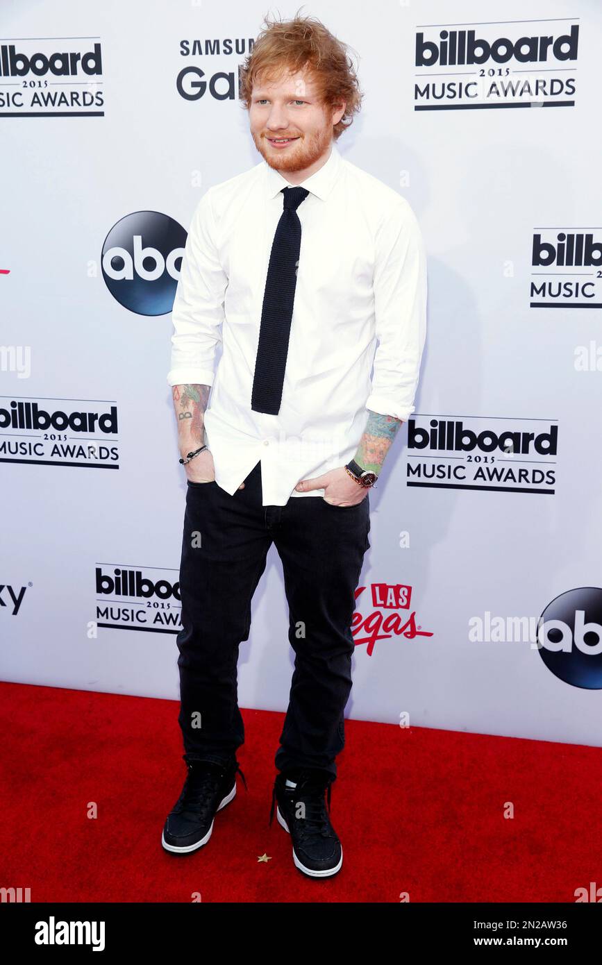 Ed Sheeran arrives at the Billboard Music Awards at the MGM Grand ...