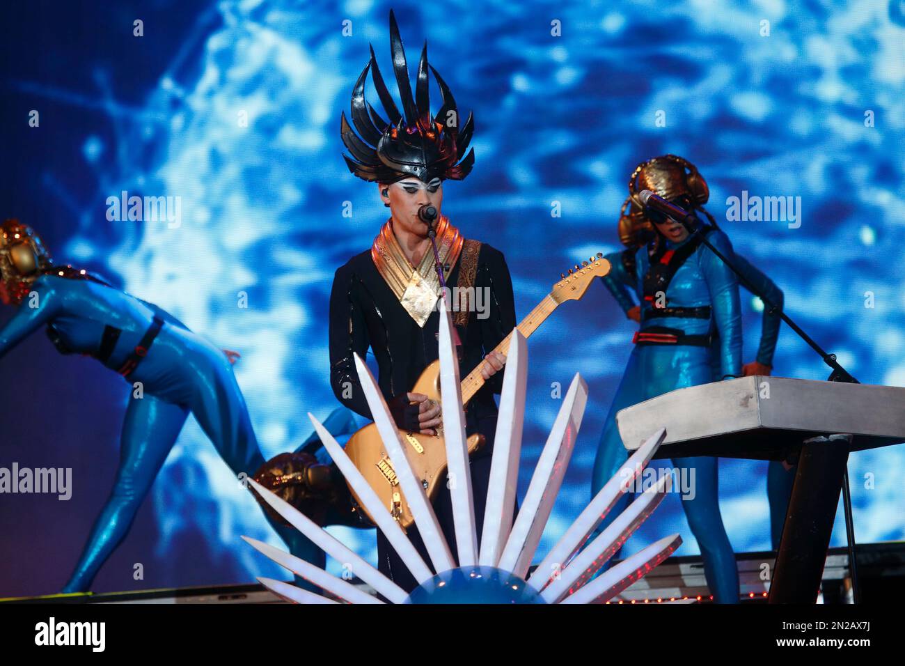 Luke Steele and Empire of the Sun performs at Rock in Rio USA at the ...