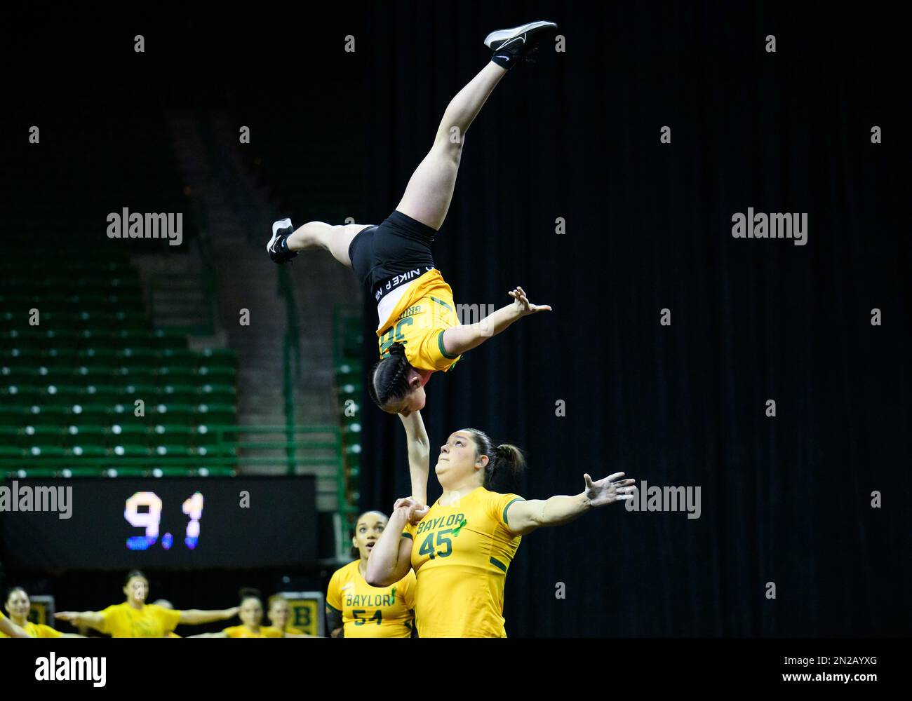 February 5 2023: Baylor Bears Bayley Humphrey (45) holds up Baylor ...