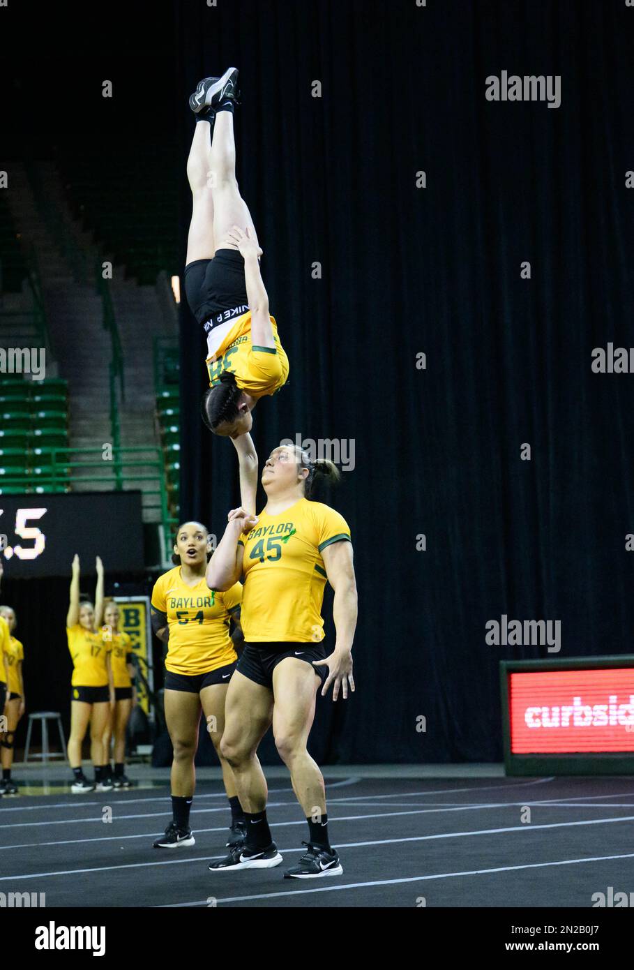 February 5 2023: Baylor Bears Bayley Humphrey (45) holds up Baylor ...