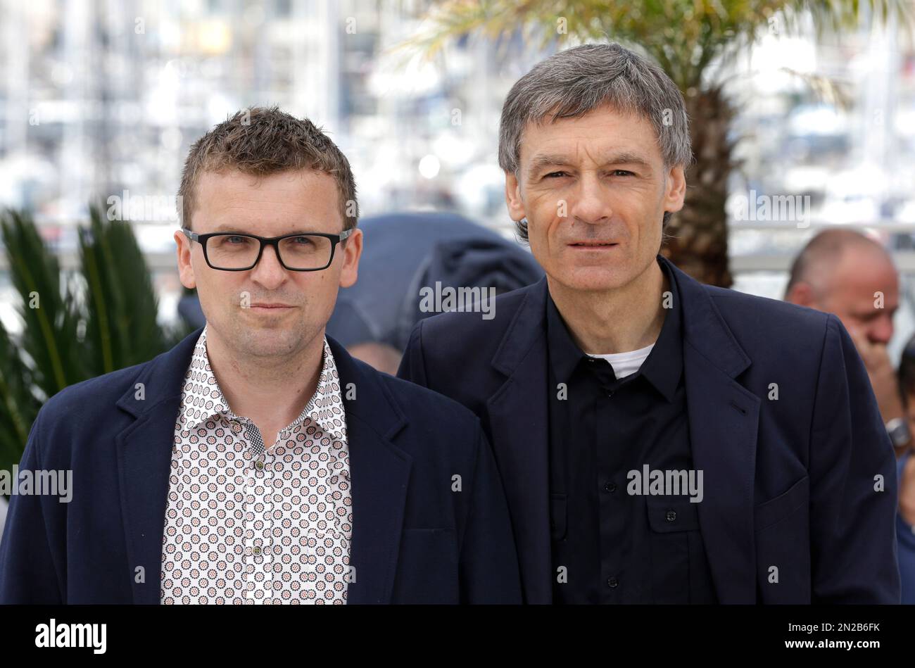 Director John McKenna and director Gabriel Clarke during a photo call ...