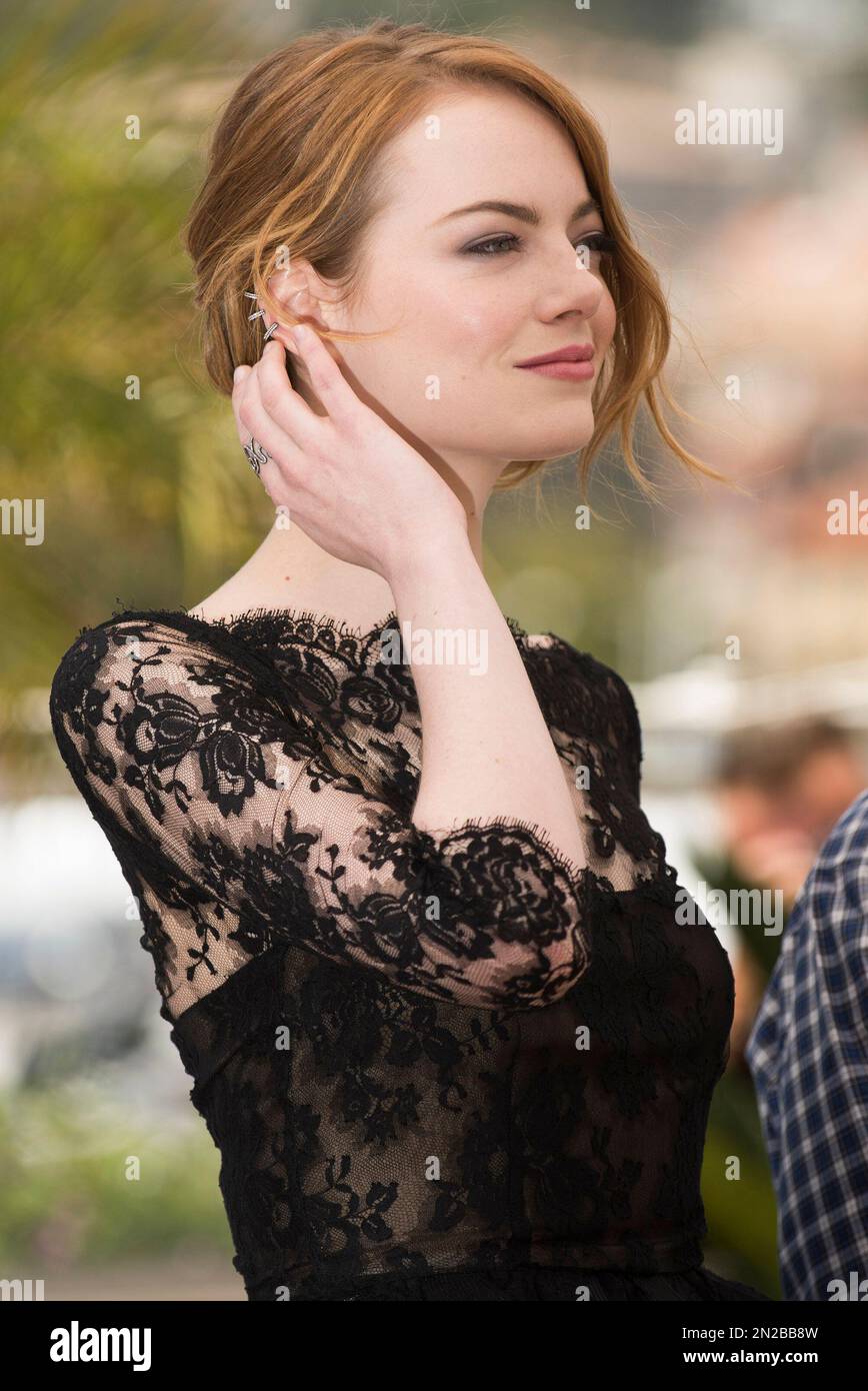 Actress Emma Stone poses for photographers during a photo call for the ...