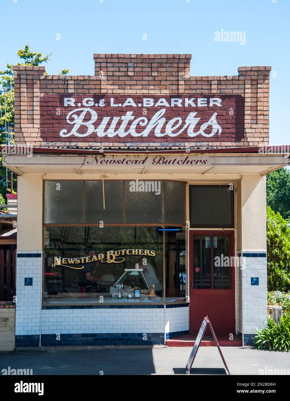 Old-fashioned butcher's store at Newstead, in the goldfields region of ...