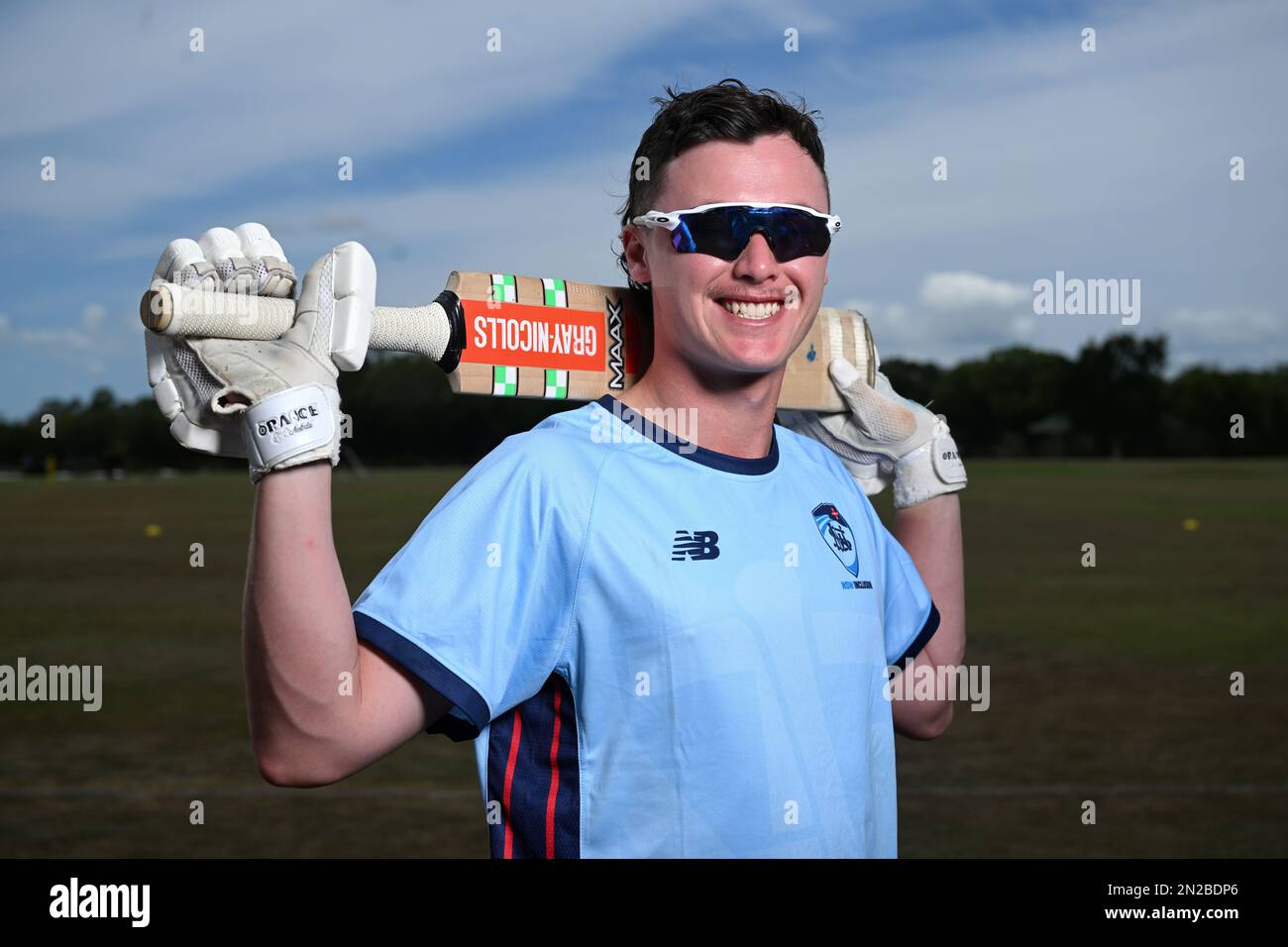 Vision impaired cricketer Oscar Stubbs is seen posing for a photograph ...