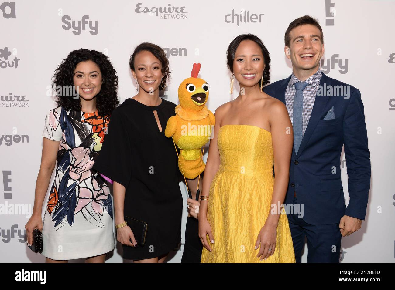 Carly Ciarrocchi, from left, Kaitlin Becker, Chica, Emily Borromeo, and ...
