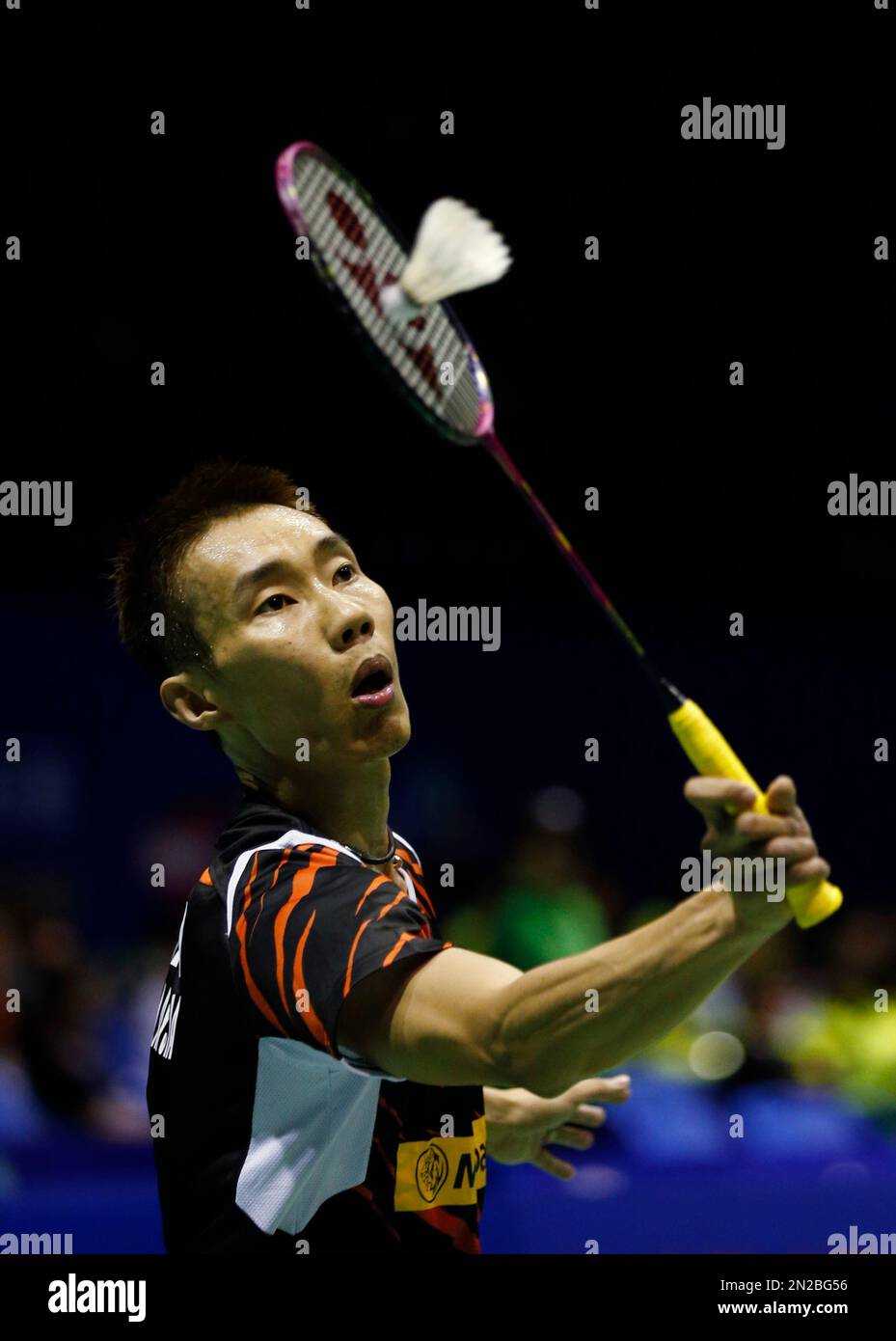 Malaysia's Lee Chong Wei makes a return during his match against South ...