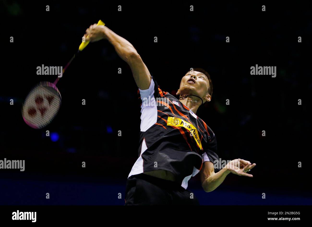 Malaysia's Lee Chong Wei makes a return during his match against South ...