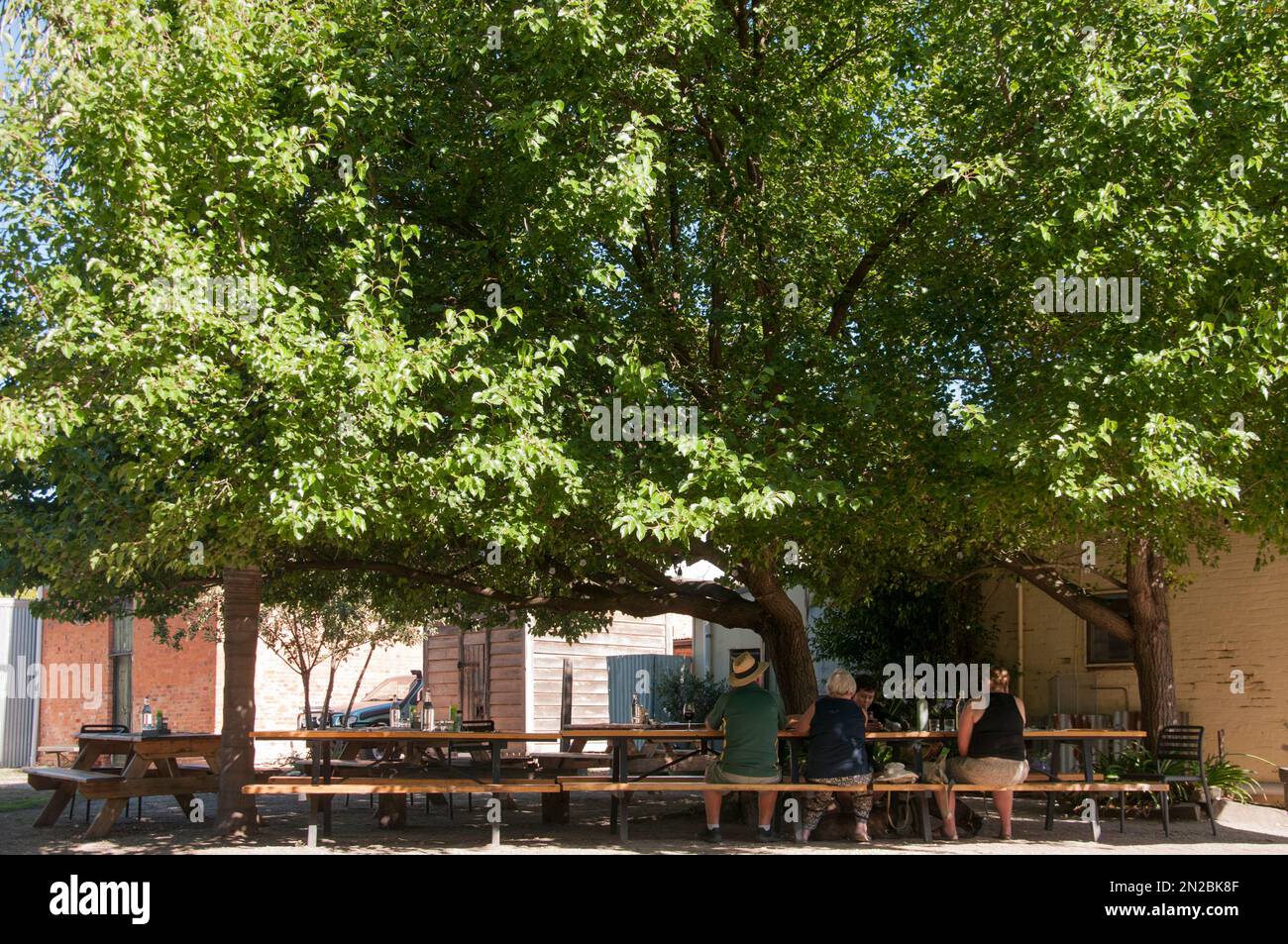 Beer garden of the Guildford Family Hotel in the historic goldfields ...