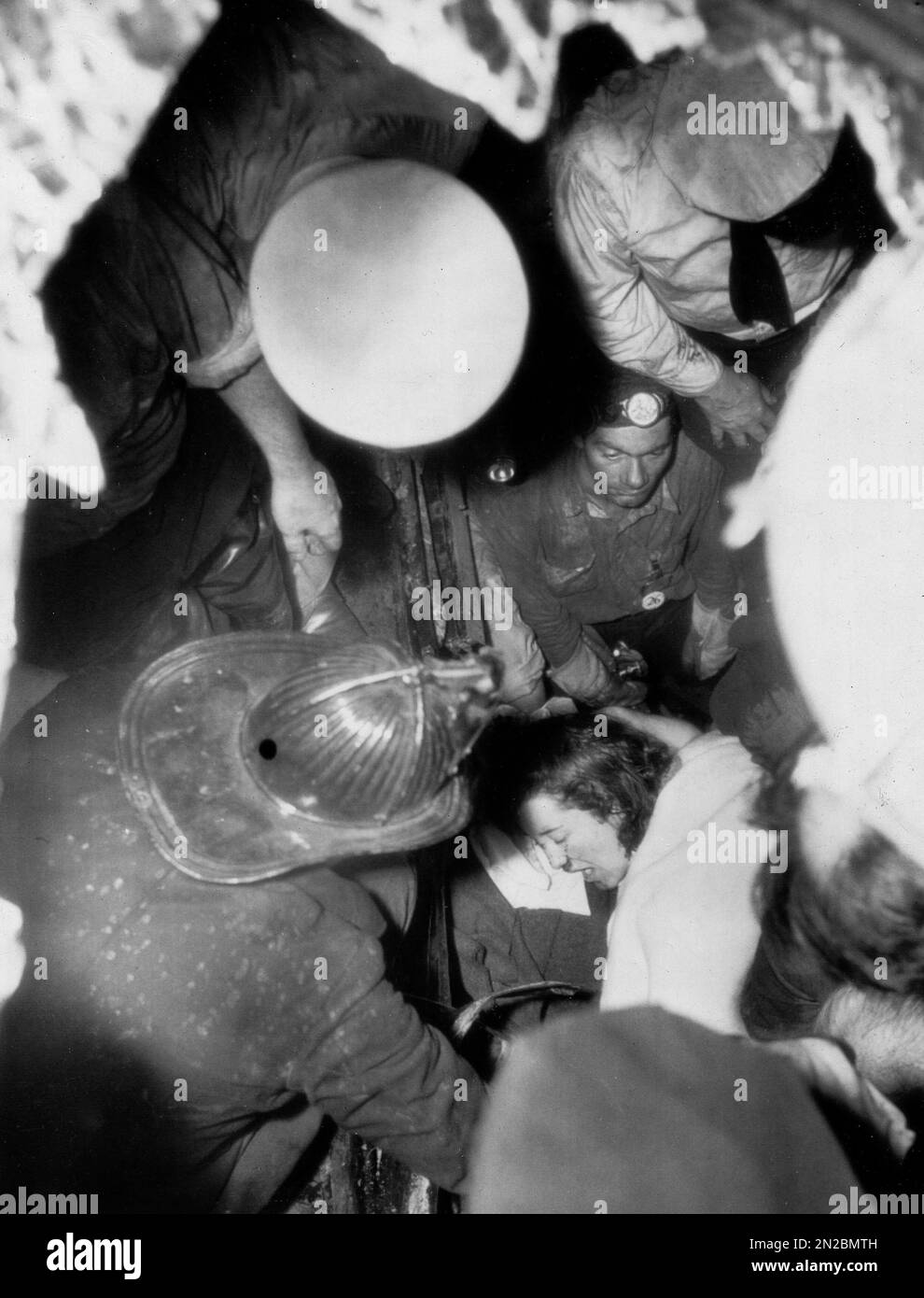 Miss Christina Nix of New York is freed from wreckage of the ...