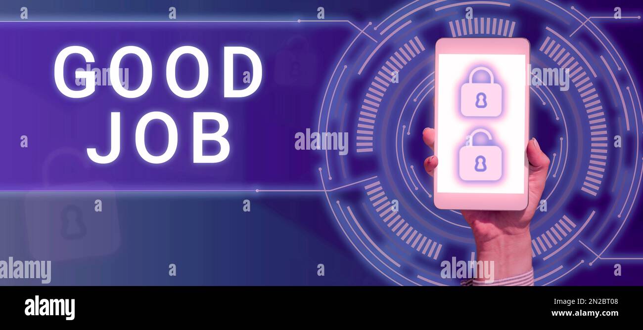 Text caption presenting Good Job. Internet Concept encourage someone ...