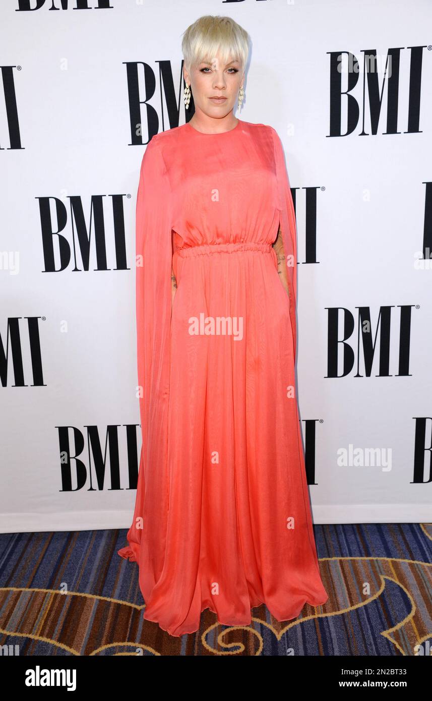 President's award winner Pink arrives at the 63rd annual BMI Pop Awards ...