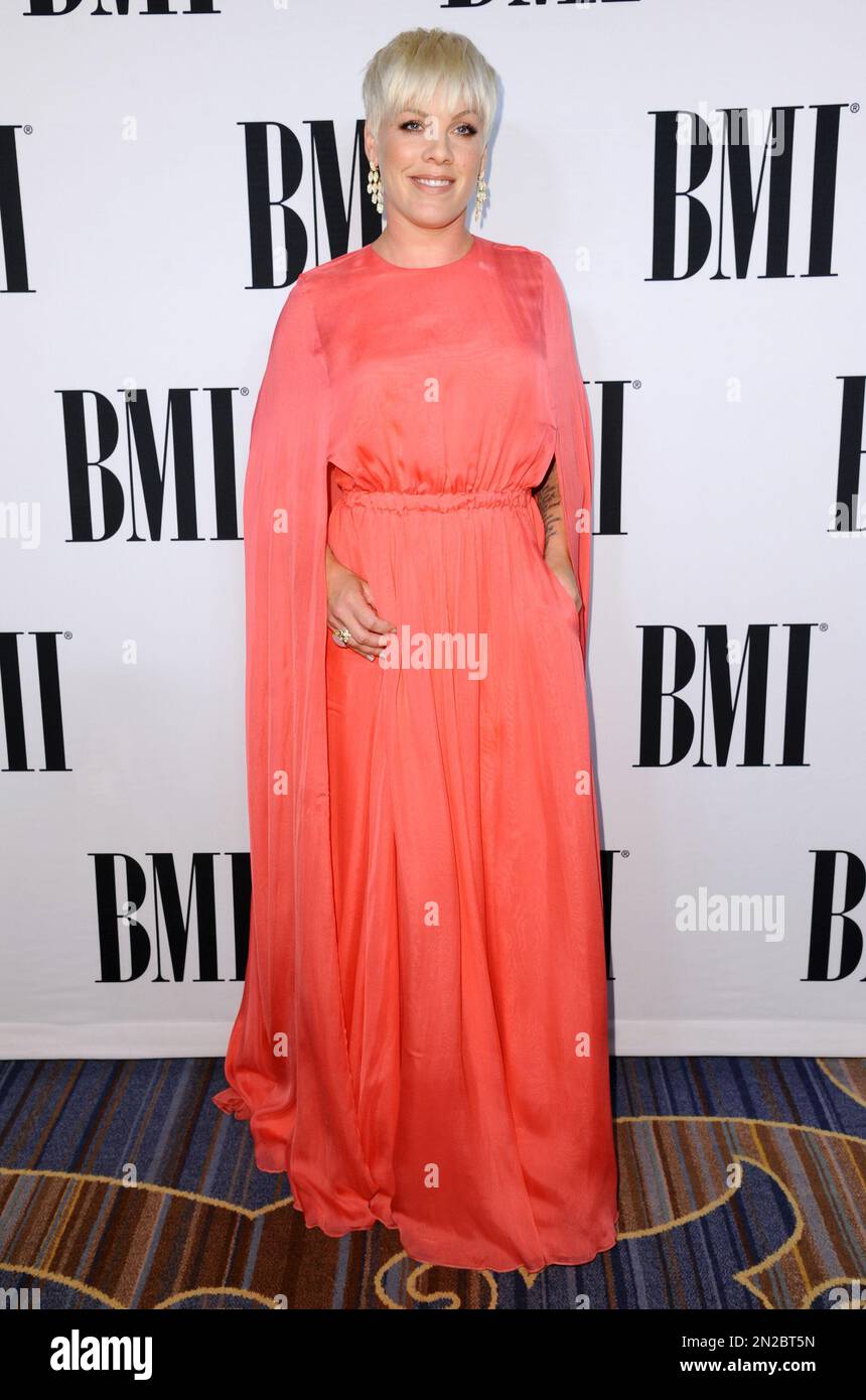 President's award winner Pink arrives at the 63rd annual BMI Pop Awards ...