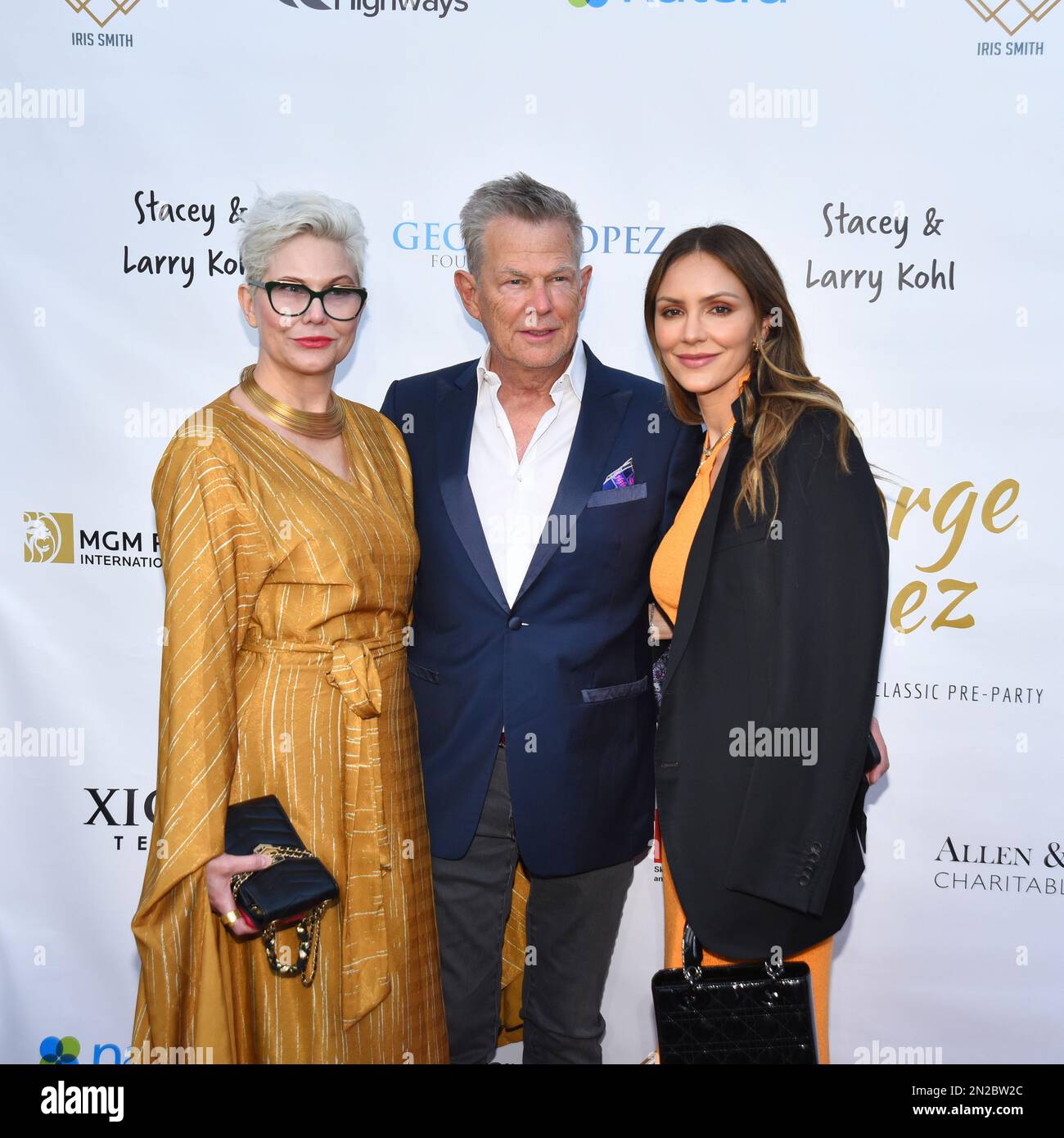 Katharine McPhee, David Foster, Amy S. Foster attends the 15th Annual George Lopez Celebrity ...