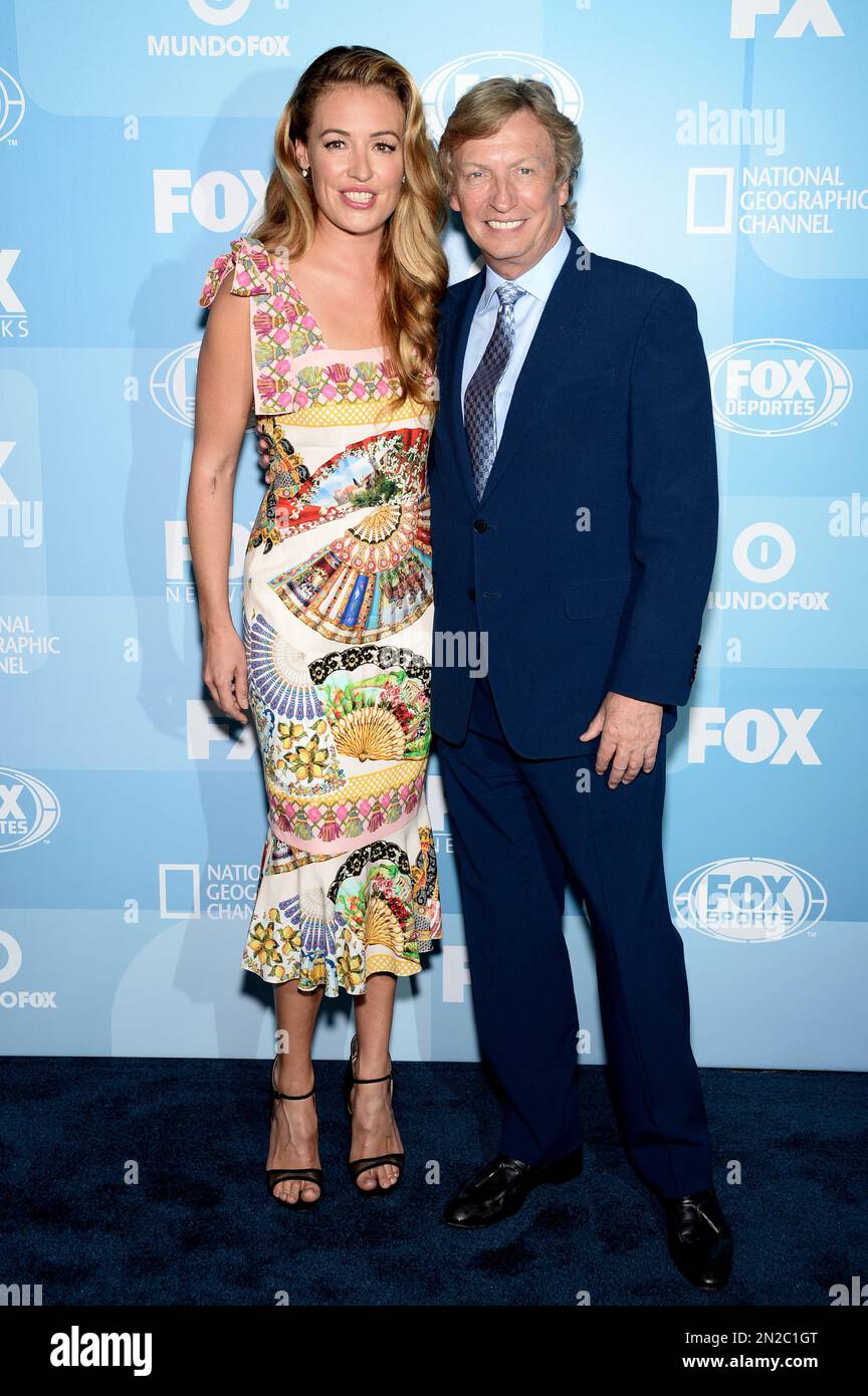 Cat Deeley, left, and Nigel Lythgoe arrive at the Fox Network 2015 ...