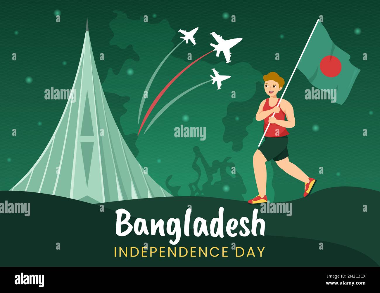 Happy Independence Day of Bangladesh on March 26th Illustration with ...
